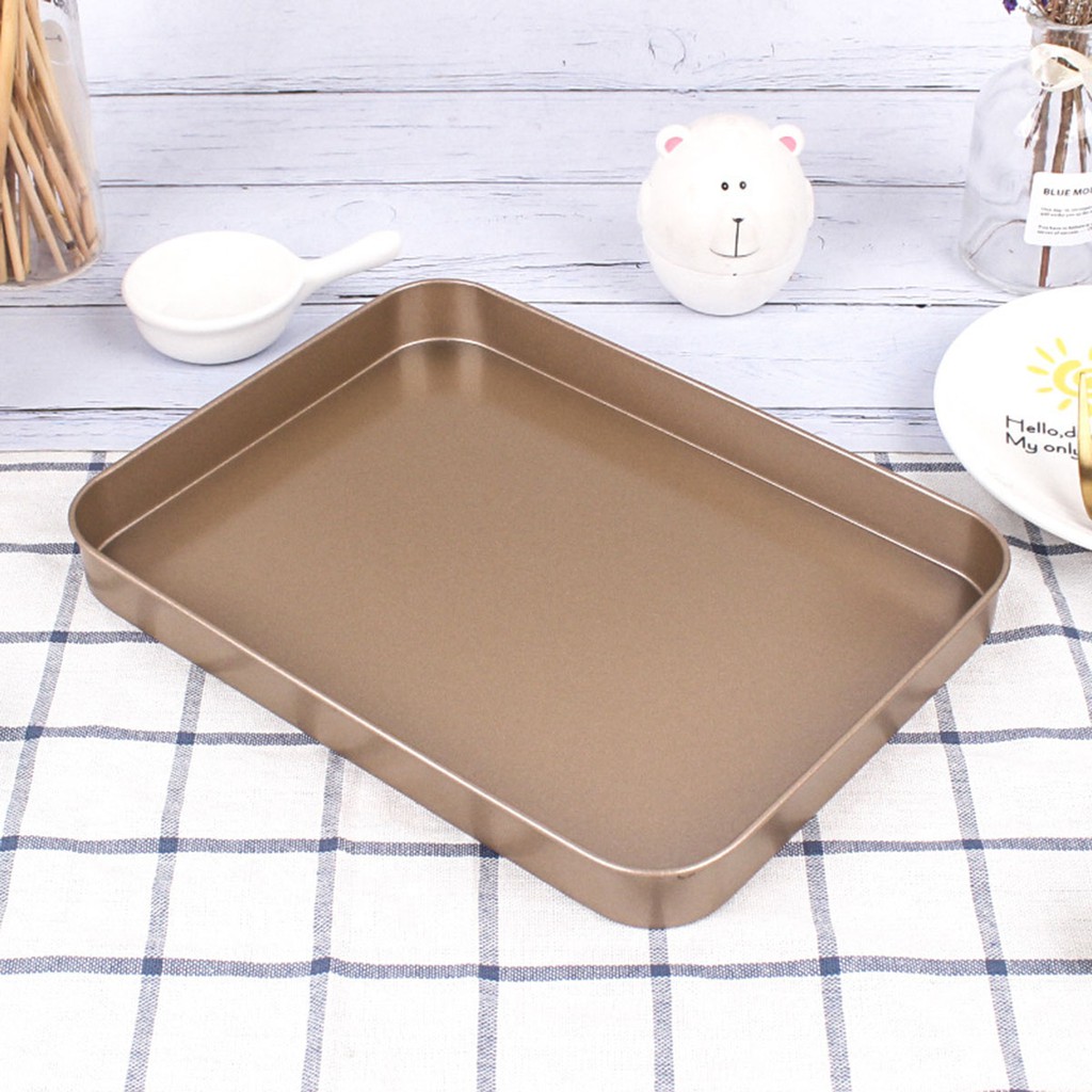 Rectangle Non-stick Baking Tray Carbon Steel Kitchen Cake Bread Biscuit ...