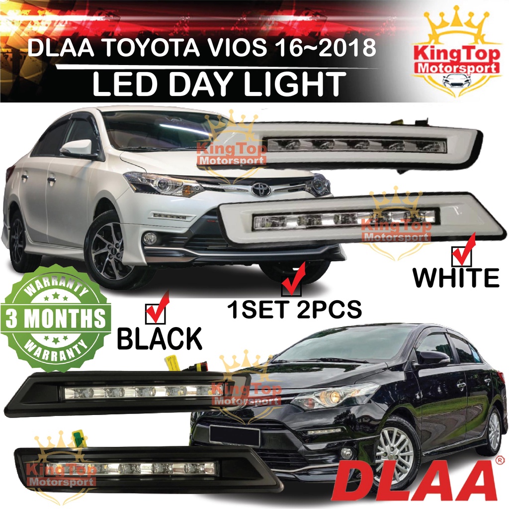Toyota Vios 2016 2017 2018 Front Bumper DRL LED Day light Lamp DayLight DLAA Vios NCP150 lampu ...