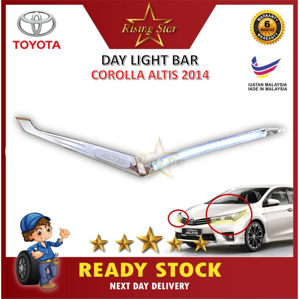 [TOYOTA ALTIS(2014-2018)FRONT HEAD LAMP LED/DAY LIGHT/CHROME EYEBROWNS ...