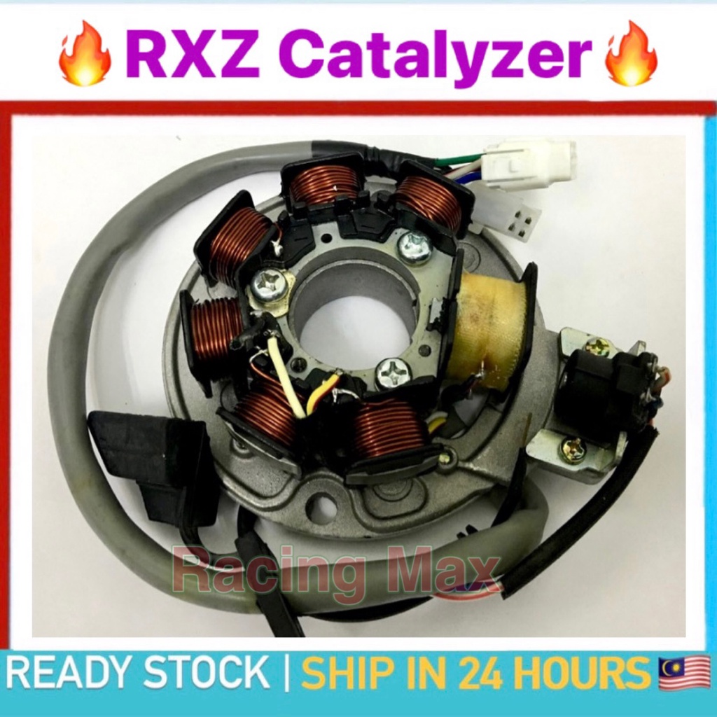 YAMAHA RXZ NEW CATALYZER FUEL COIL ASSY + PLATE BASE SET STARTER COIL ...