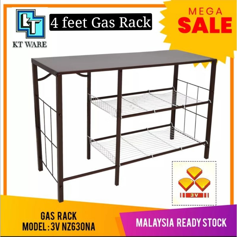 KT WARE 3V 4 ft Powder Coating Kitchen Stove Rack Gas Cooking Rack ...
