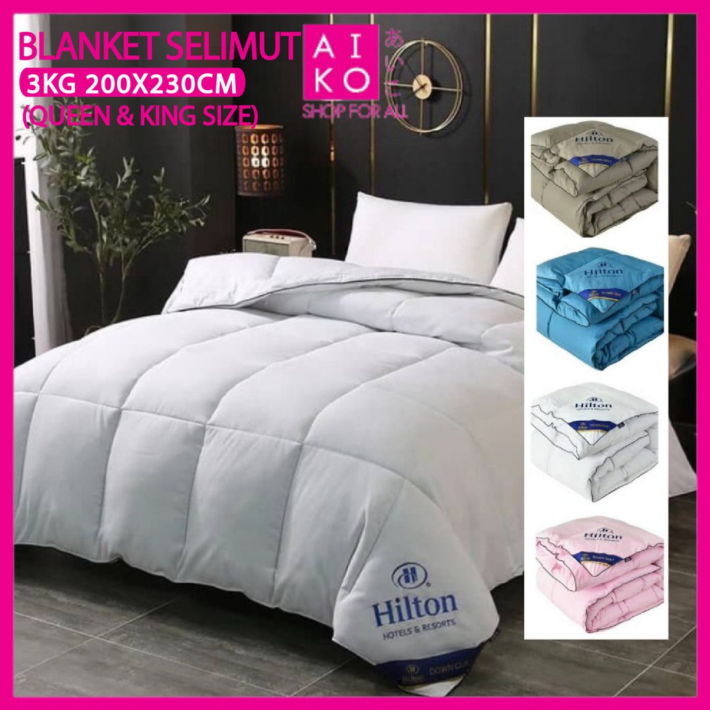 (AIKO) COMFORTER HILTON QUILT 200x230CM (QUEEN & KING SIZE) 3KG BLANKET ...