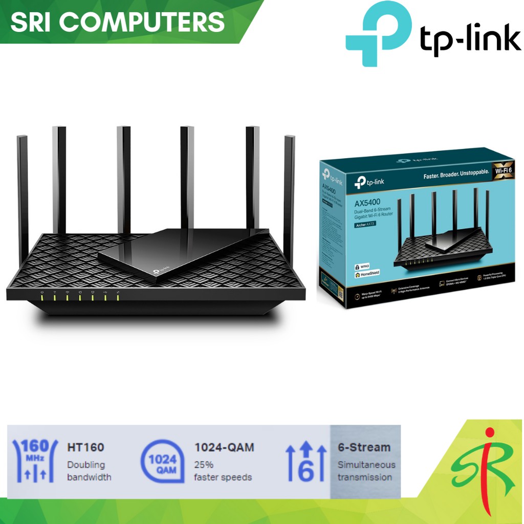 TP-Link Archer AX73 / AX72 AX5400 Dual-Band Gigabit Wi-Fi 6 Router with ...