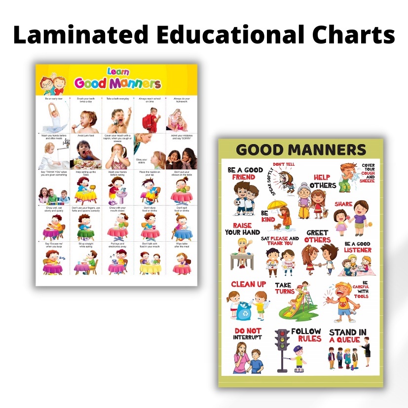 Good Manners, Laminated Charts for Kids, Learners or Students | Shopee ...
