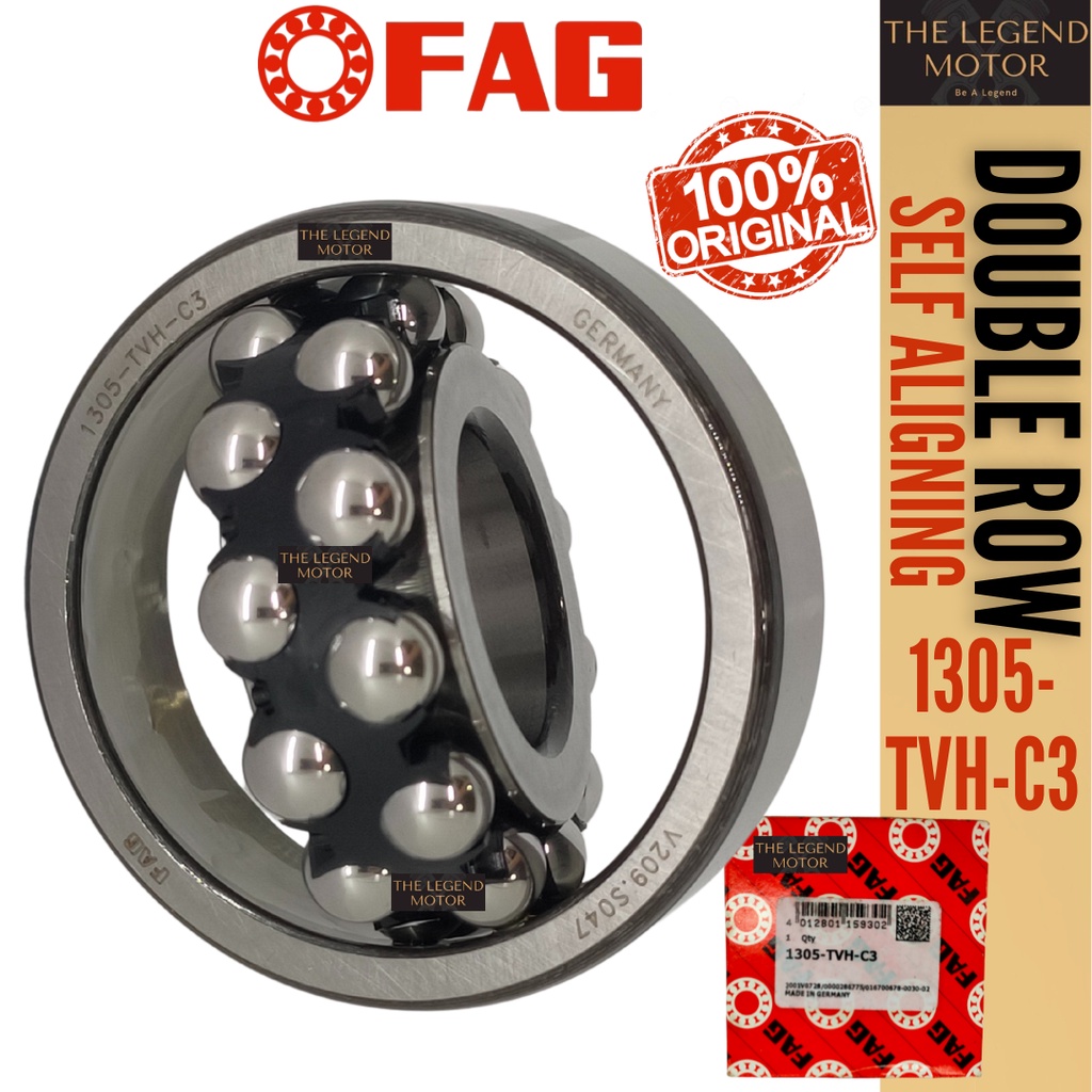 FAG BEARING SELF ALIGNING DOUBLE ROW 1304 1205 1305 TVH C3 6205 6304 ...