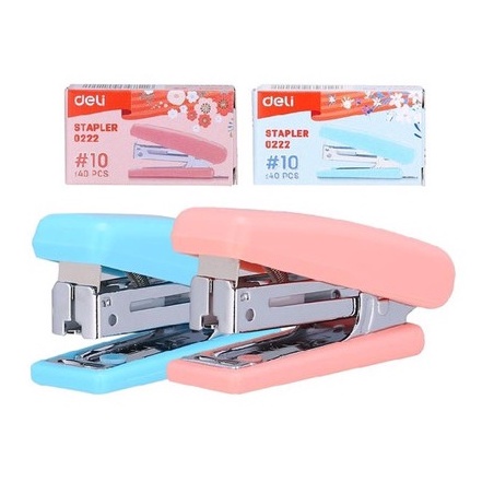 Stapler STAPLES MINI DELI 0222 NO. 10 CUTE POCKET STEPLER PASTELS | Shopee Malaysia