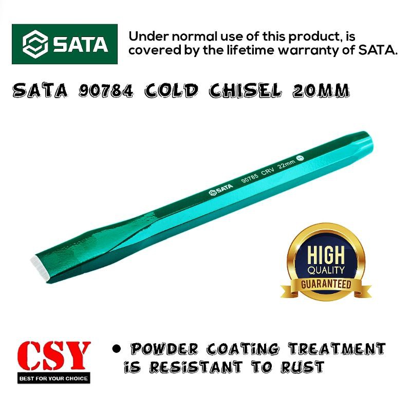 SATA 90784 Cold Chisel 20mm x 200mm (Flat) / Pahat Besi | Shopee Malaysia