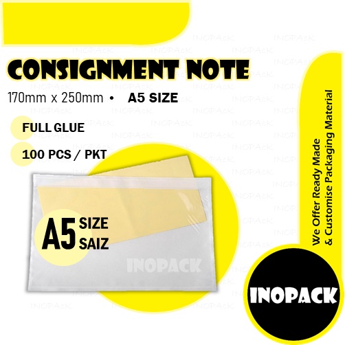 A5 Size Consignment Note - 100pcs/pkt Pocket Whole Glue Address Pocket ...