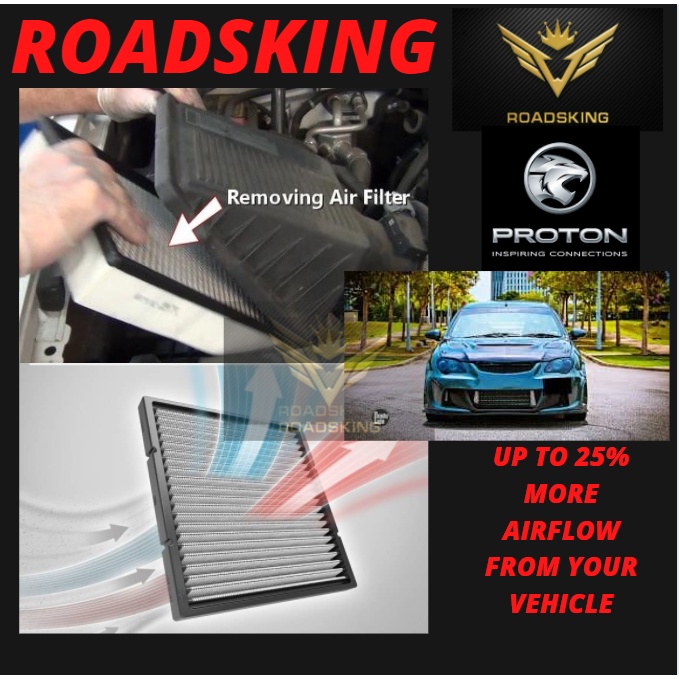 PROTON GEN2 GEN 2 1.3CC 1.6CC ALUMINUM OEM INTAKE AIR FILTER Stainless ...