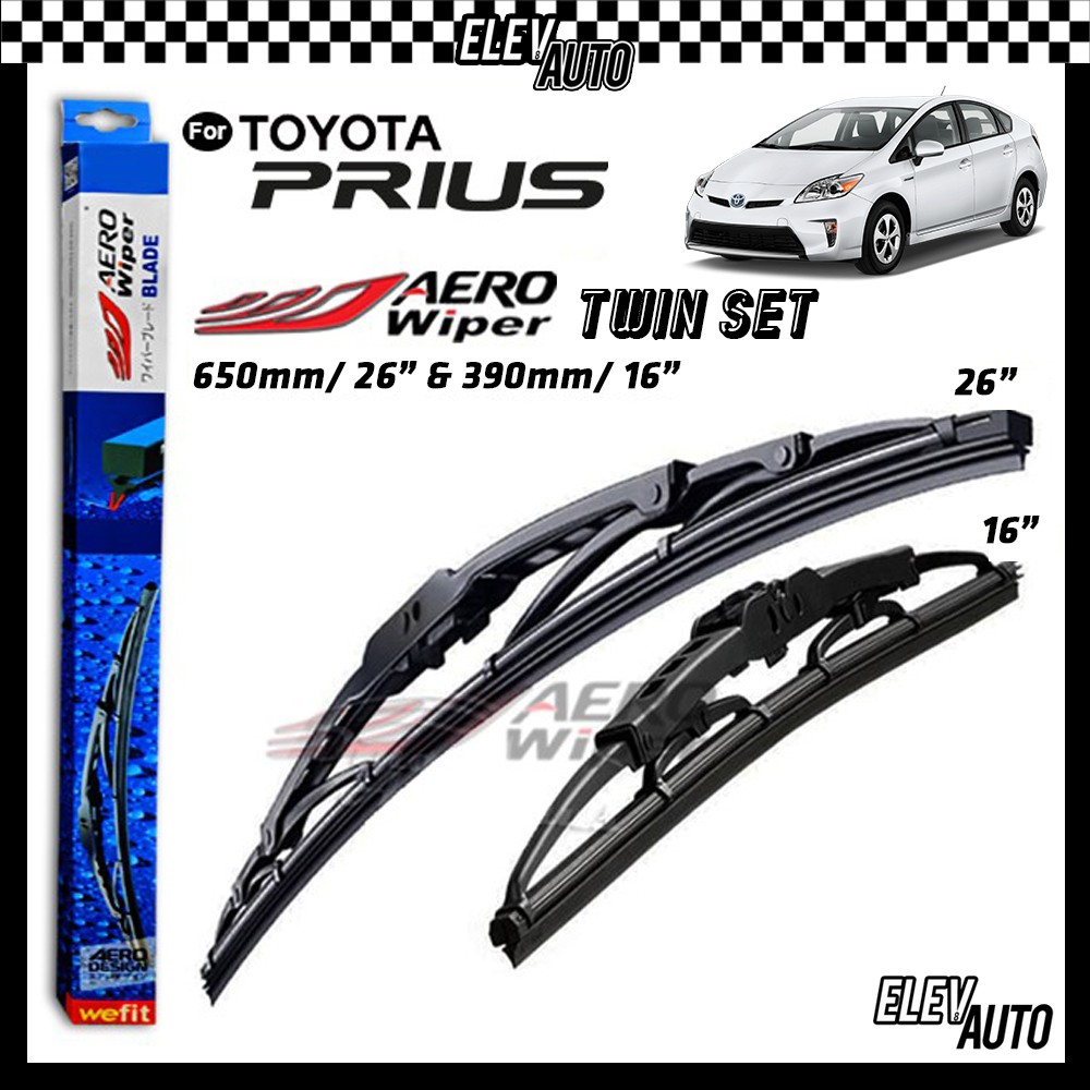 Toyota Prius AERO Twin Set Wiper Blade VALUE Pack (16"/26") | Shopee ...