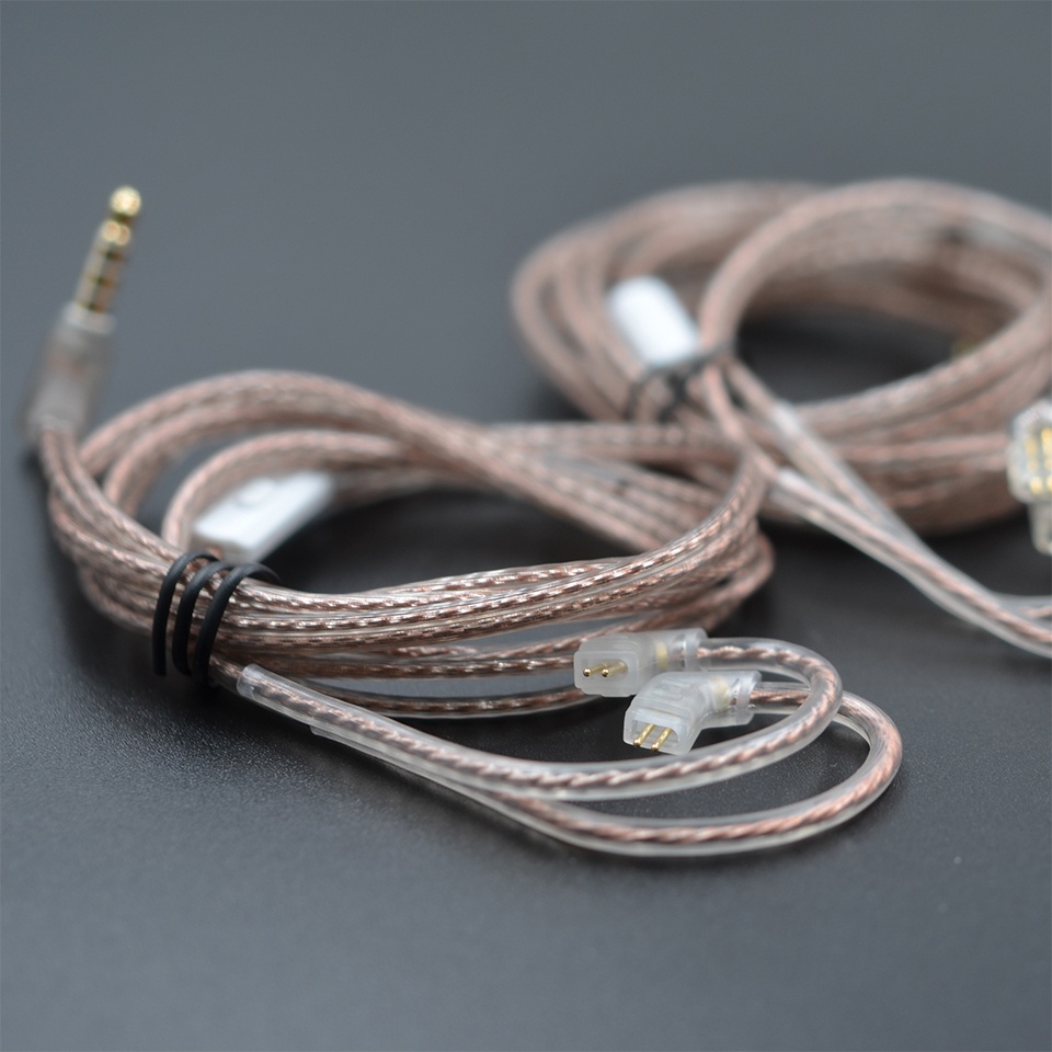 KZ Earbuds High Purity Oxygen-free Copper Flat Upgrade Cable Headset ...