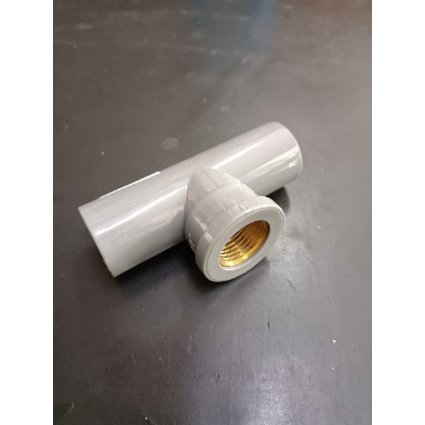 PVC Fitting PT Elbow, Socket & Tee (Brass Threaded)1/2" Penyambung Paip ...