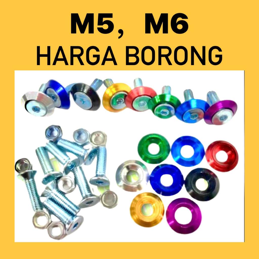 M5 M6 COLOUR BOLT (SET) // UNIVERSAL SCREW NUT ALLOY COLOR M5 M6 NUMBER ...