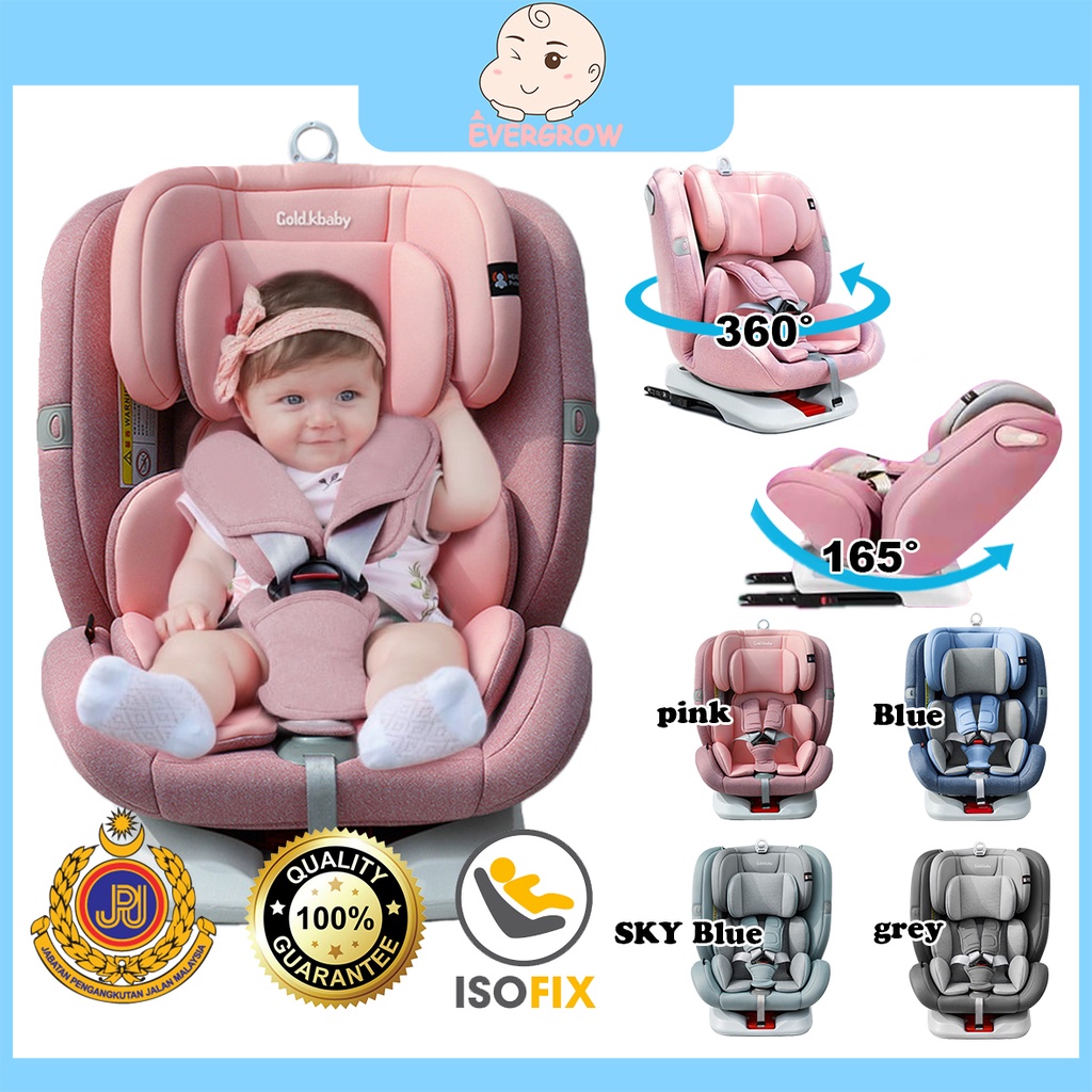 baby car seat isofix newborn car seat 360° Isofix & Latch recline car seat pink baby carseat ...