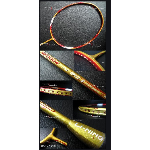 badminton racket Li-Ning N90 II S-Type Badminton Racquet (Gold ...