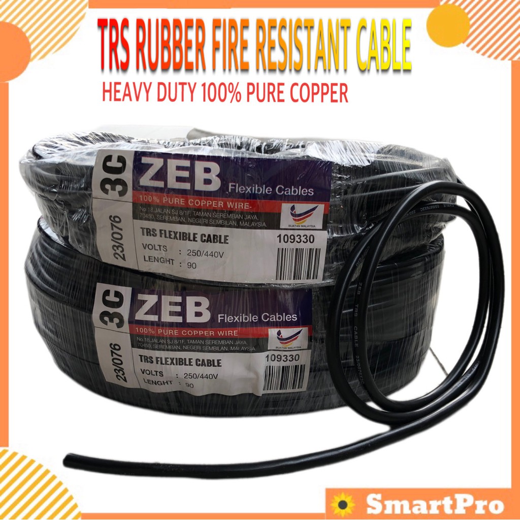 (1 Meter)Heavy Duty TRS Synthetic Rubber Cable Waterproof TRS Cable Wire 23/076,40/076,70/076 ...