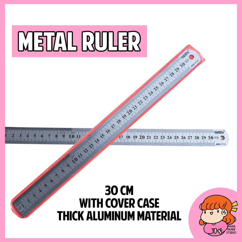 30cm Heavy Metal Ruler Aluminum 1 PC | Shopee Malaysia