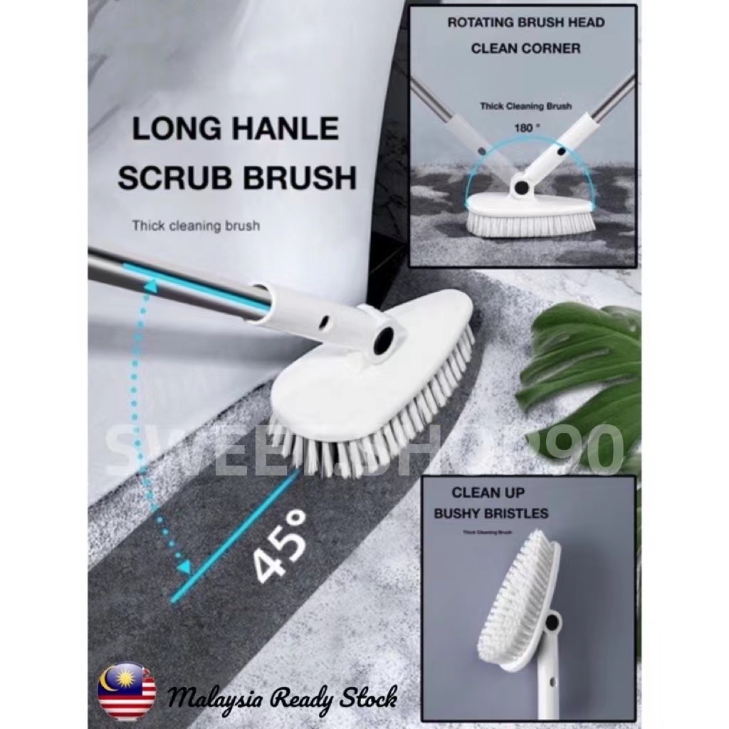 Ready Stock Bathroom floor brush Long handle brush Floor brush Scrub ...