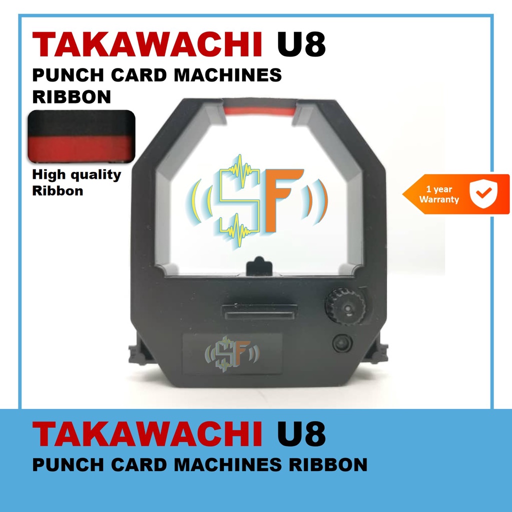 TAKAWACHI U8 Punch Card / Time Recorder Ink Ribbon Dual Color ( Black ...