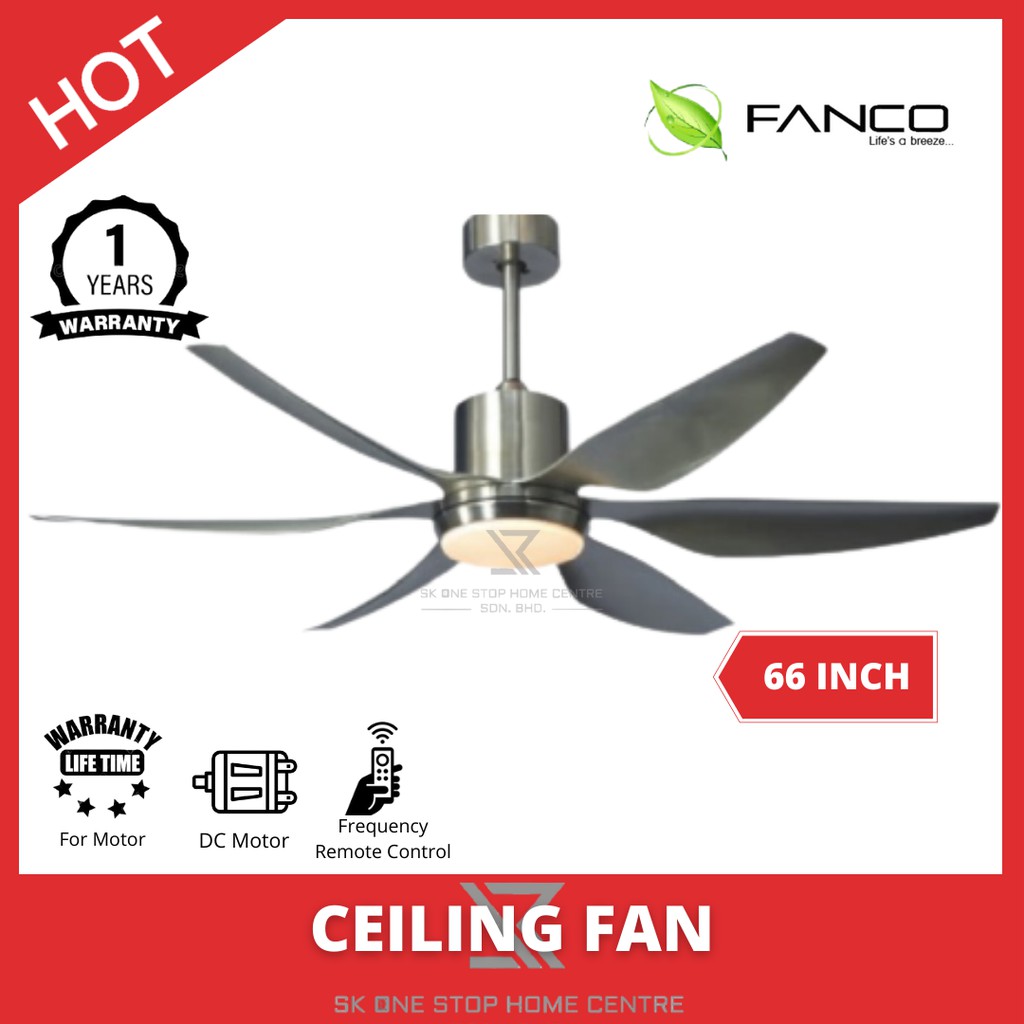 FANCO RAPTOR R660 66" CEILING FAN WITH LED LIGHT (SILVER/MIX-BLACK ...