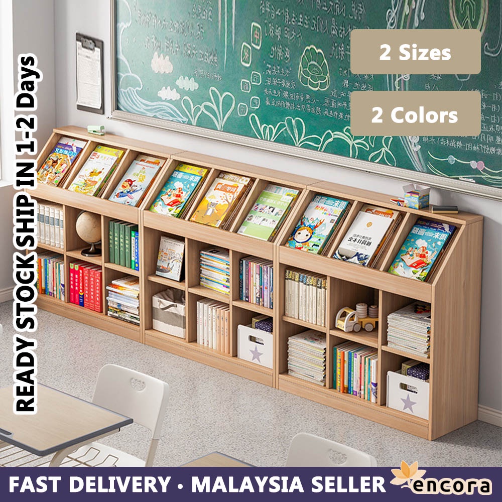 Encora Wooden Open Storage Book Shelf 木制书架 Rak Buku Bertingkat Kayu ...