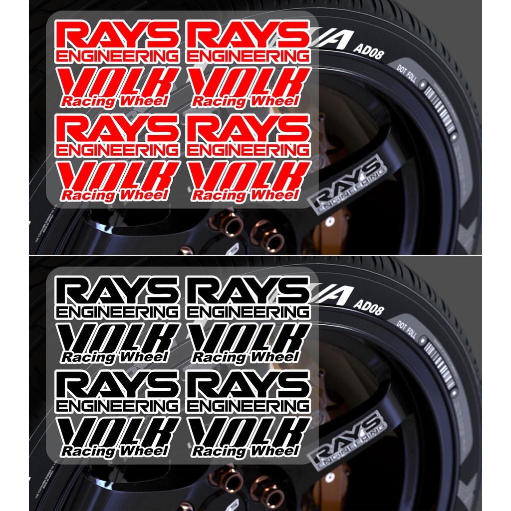 Volk racing car rim stickers + lightening rays 8 pcs | Shopee Malaysia