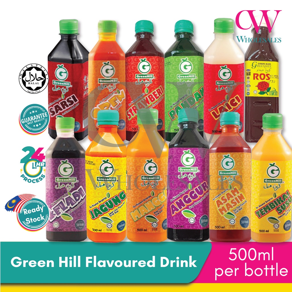 Green Hill Flavored Drink Base Sarsi/Oren/Laici/Asam Masin/Strawberi ...