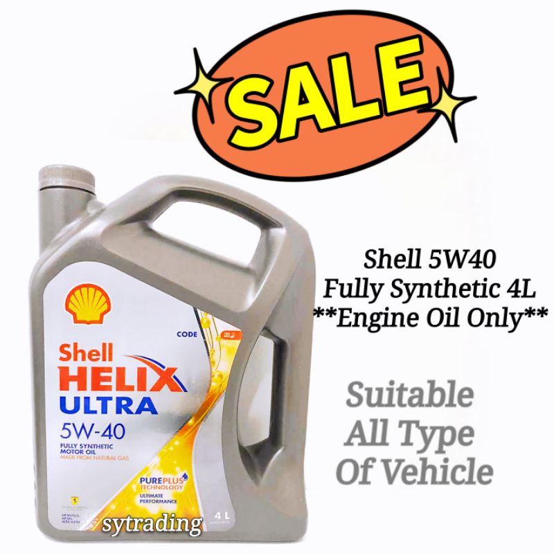 Shell 5W-40 Helix Ultra Fully Synthetic Engine Oil 5W40 4L | Shopee ...