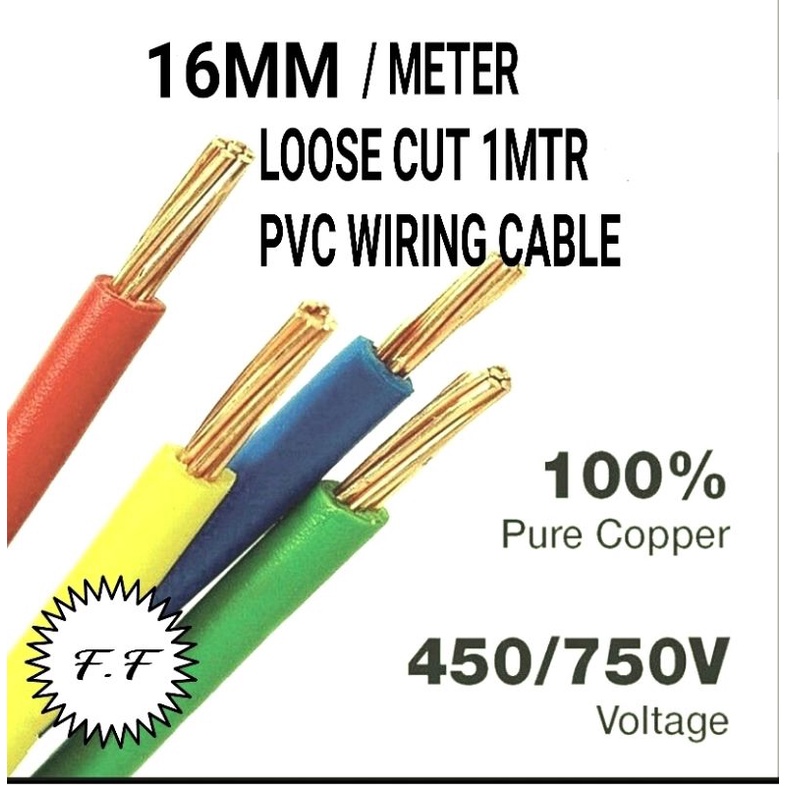 SIRIM 16MM LOOSE CUT] 100% PURE COPPER 16mm / PLUS CABLE Single Layer ...