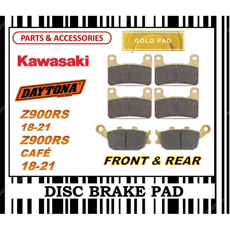 KAWASAKI Z900 RS CAFE 18-21 BRAKE PADS SET FR0NT & REAR DAYTONA TYPE ...