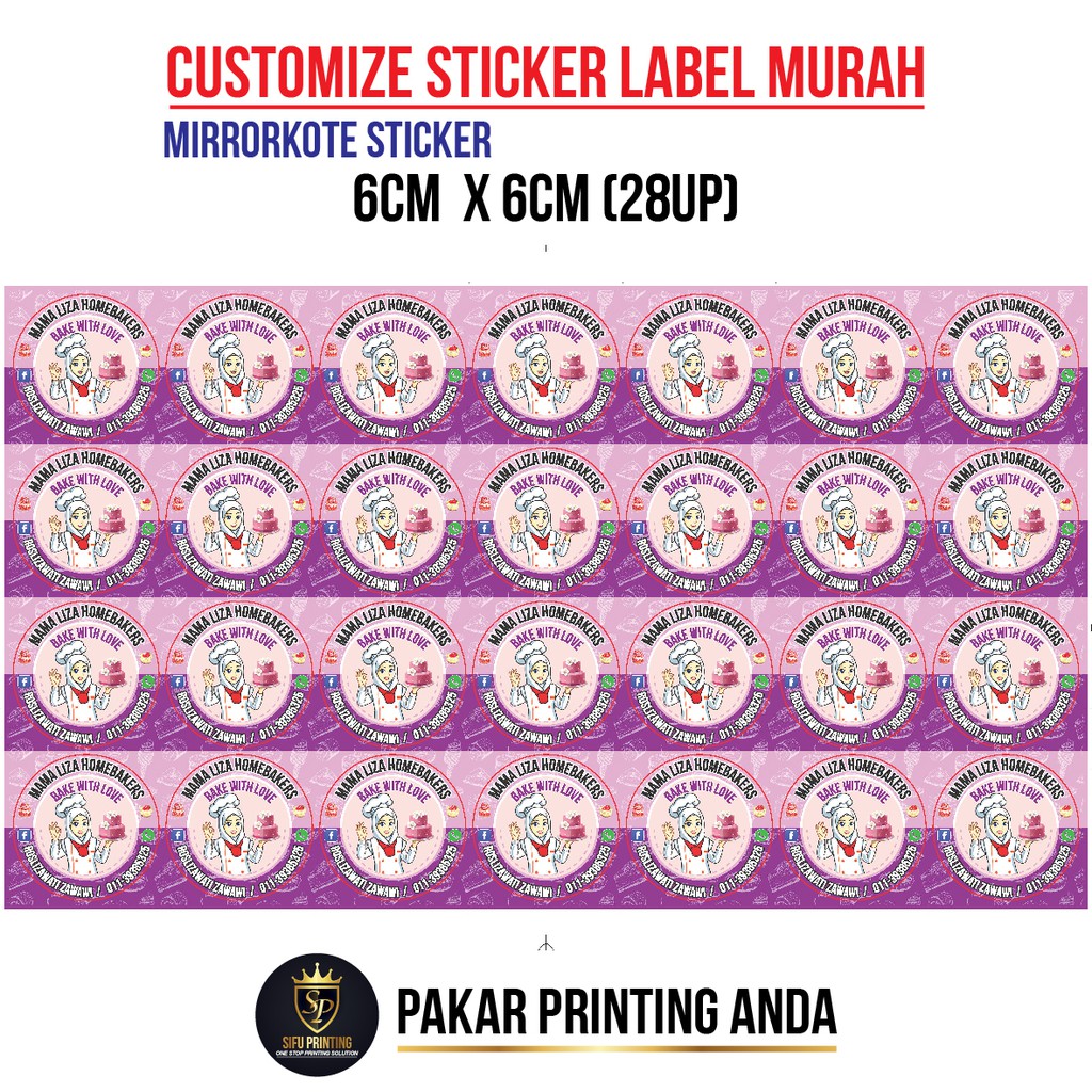 🔥STICKER LABEL CUSTOM PRODUK - PELBAGAI SAIZ Label Produk & Kuih Biskut ...