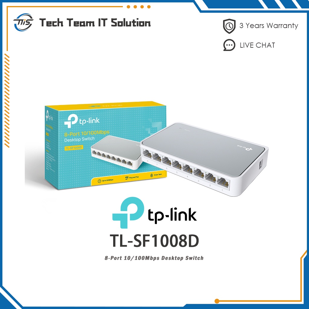 TP-Link SF1008D (8-Port 10/100Mbps Desktop Switch) | Shopee Malaysia