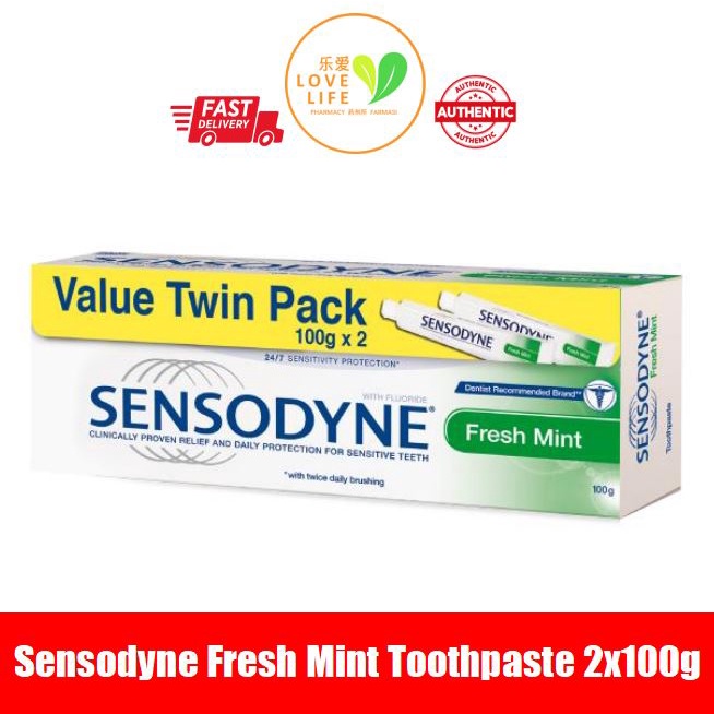 Sensodyne Fresh Mint Toothpaste Twin Pack 2x100g EXP2027 twinpack TP ...