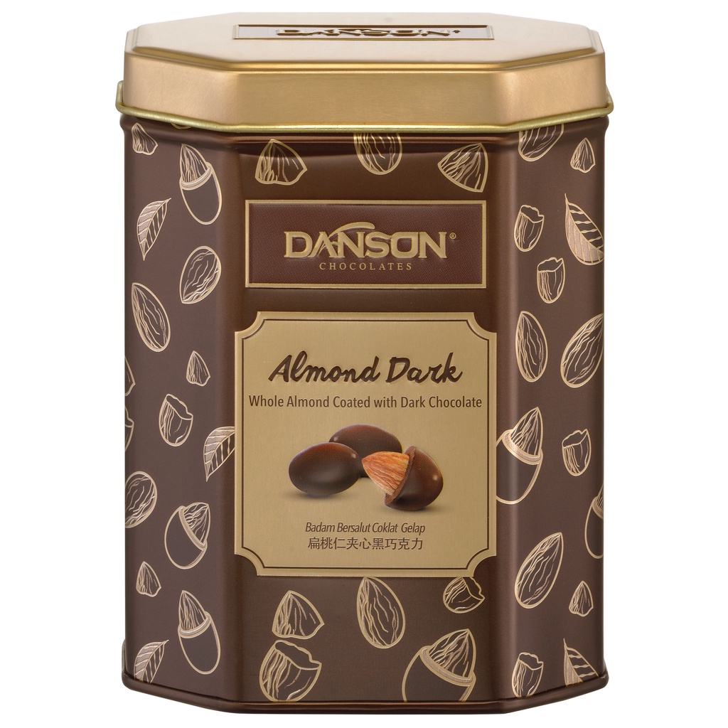 Danson Almond Coated Dark Chocolate 120g Tin | Shopee Malaysia