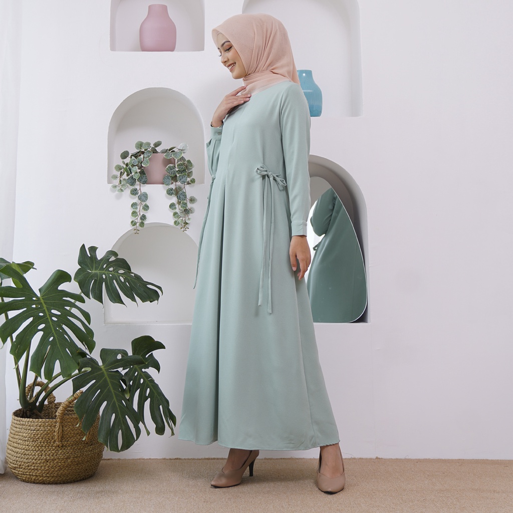 Gamis Sweet Ribbon Mint | Shopee Malaysia