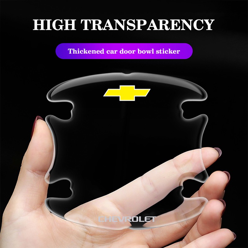 4/8Pcs Chevrolet Car Door Handle Sticker Transparent Car Door Bowl ...