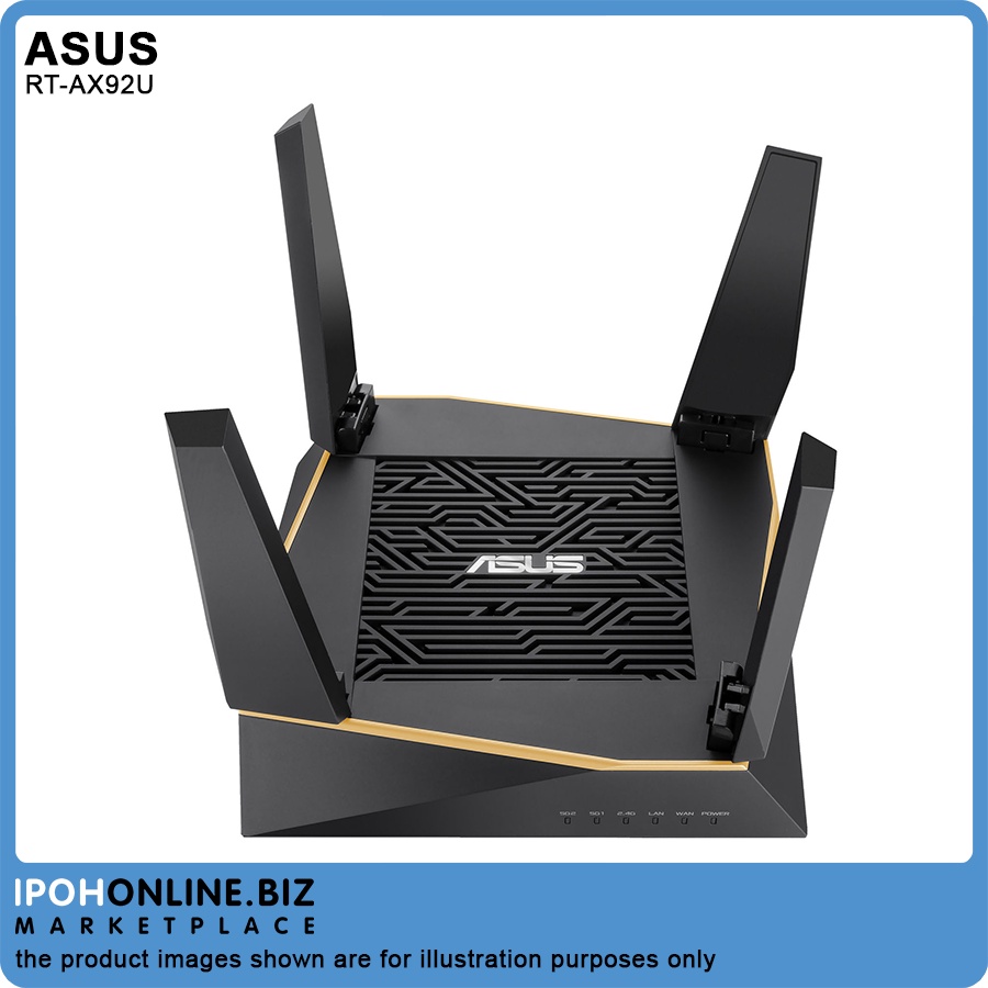 ASUS RT-AX92U AX6100 Tri-Band Smart WiFi 6 (802.11ax) Gaming Router ...