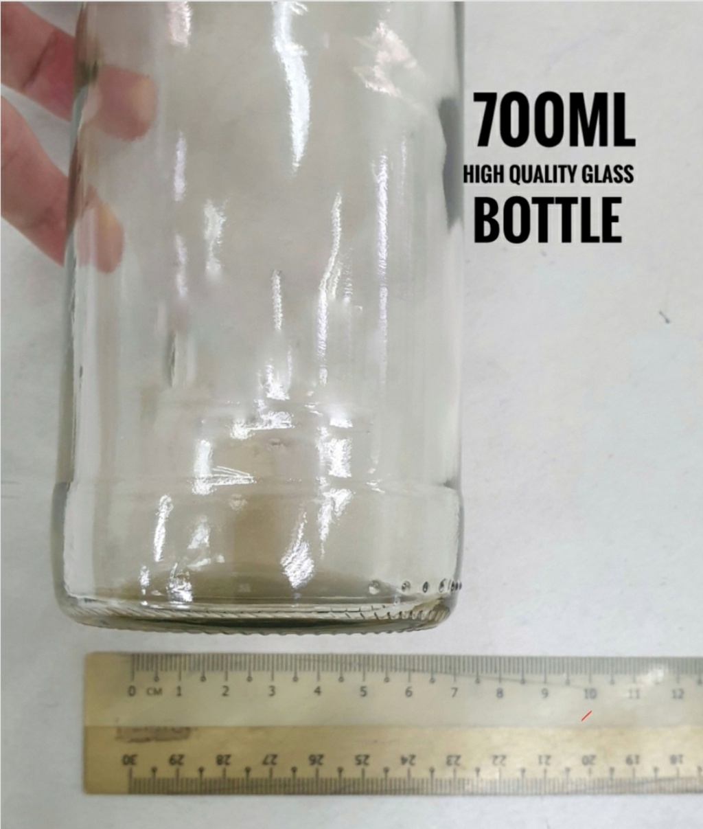 700ml Transparent Glass Bottle 透明玻璃瓶 Botol Kaca Lutsinar + PP CAP OR ...