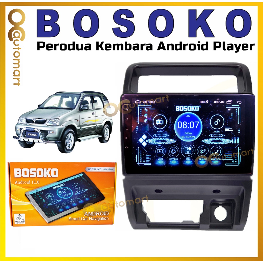 Bosoko 1+16GB Car Android Player For Perodua Kembara 9 Inch Android ...