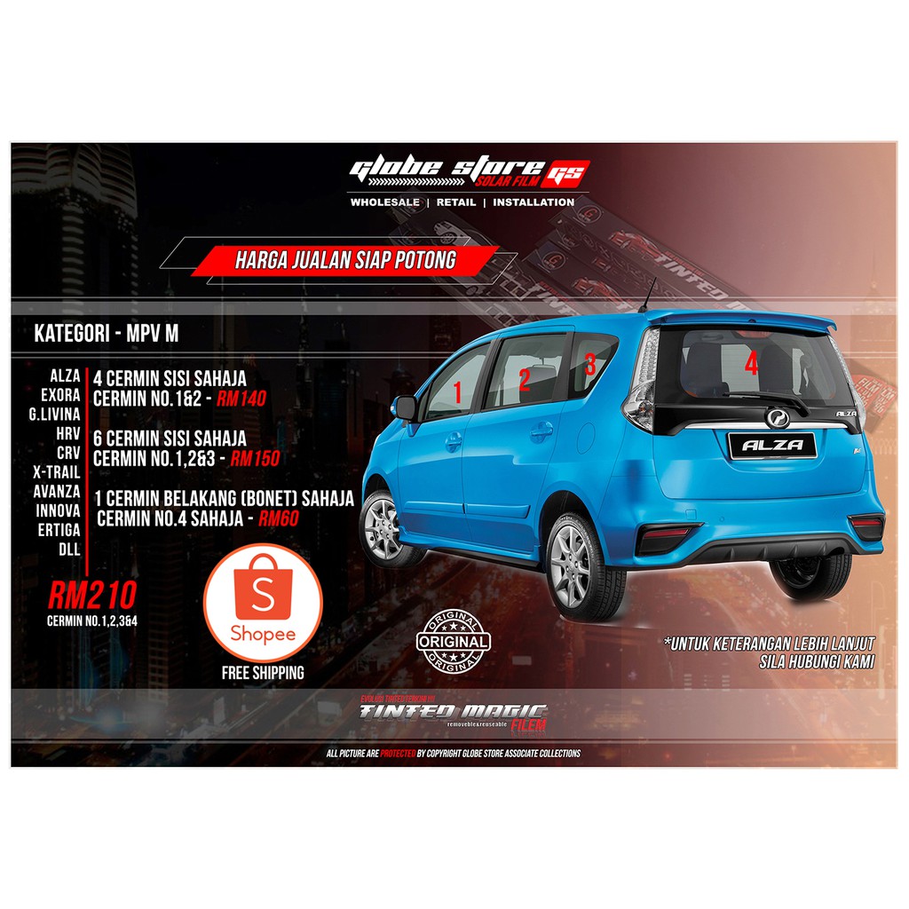 Tinted Magic Original untuk MPV Alza Exora BRV CRV Jazz Grand Livina ...