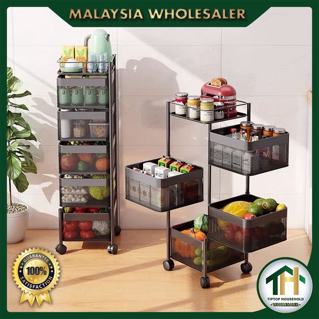 3/4/5 tier Stainless Steel Rak Dapur Rak Bakul Dapur Kitchen Basket ...