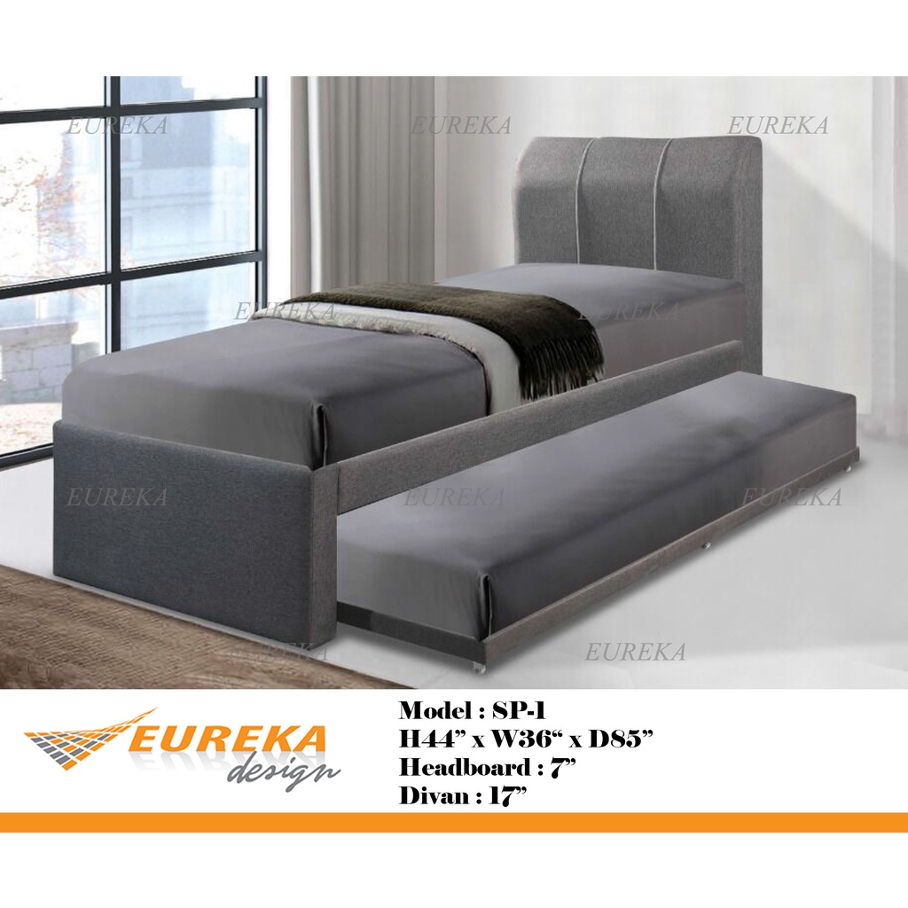 EUREKA Divan Bed Frame Fabric Wood Pull Out Upholstery Modern SP1 ...
