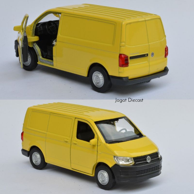 Welly Volkswagen Transport T6 Van Yellow VW Van Car Toy Scale 34 39 ...