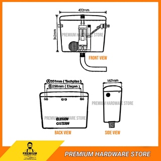 TECHPLAS Elegen Single Flush Push Button Plastic Cistern TCH-1102 ...