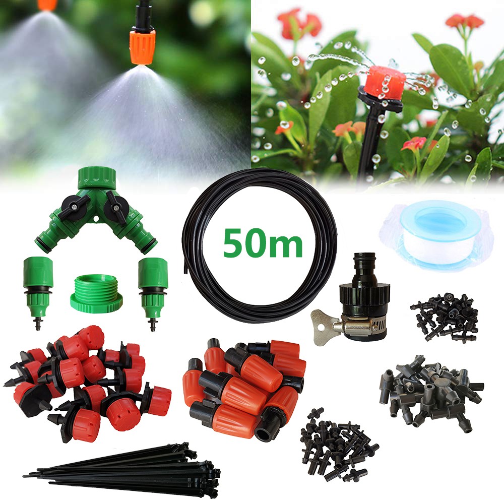 Drip Irrigation Kit,Patio Plant Watering Kit Garden Mist Cooling ...