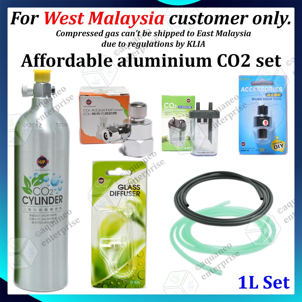 Planted Aquarium Aluminium Basic CO2 Set 1L | carbon dioxide aquarium ...