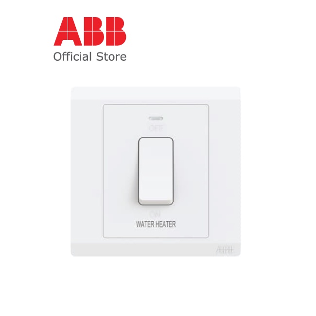 ABB INORA 1 Gang 1 Way 20A DP Switch with Neon | Marked with Water Heater | White | BL171WH ...