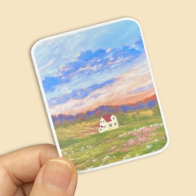 Dream House Waterproof Sticker, Aesthetic Journaling Sticker, Scenery ...