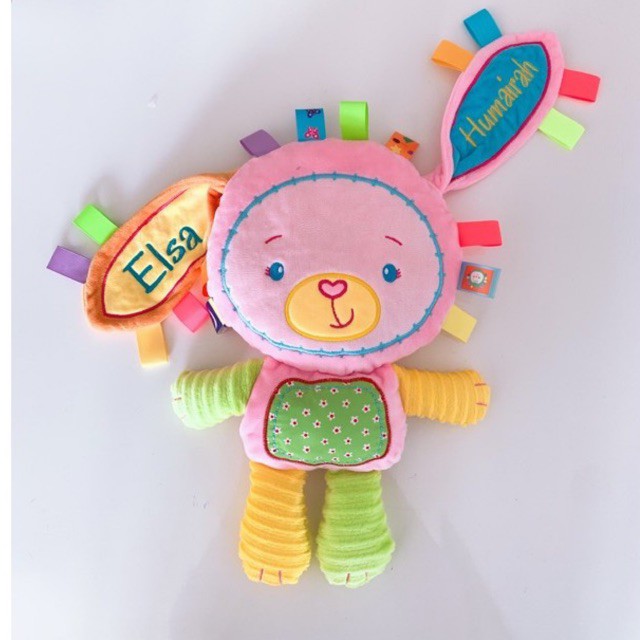 Personalise Name Plush Toy Rattles Taggies Soft Plush Toy | Shopee Malaysia