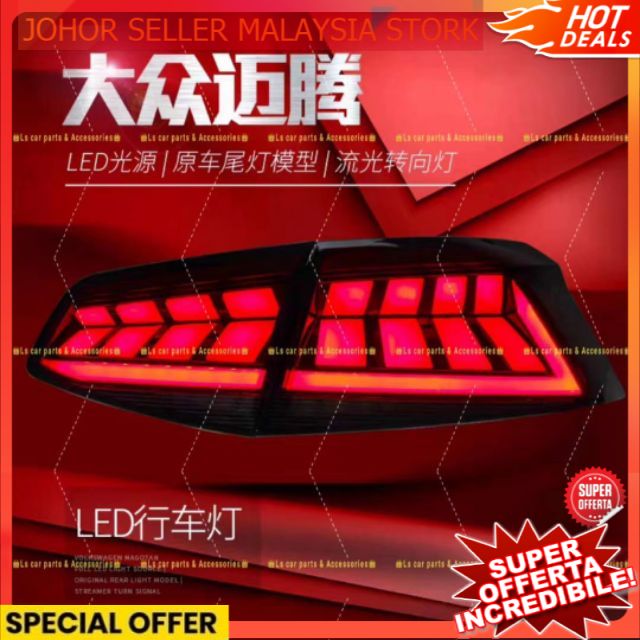 VW Passat B8 TailLamp Led Light bar Tail brake Lamp DRL Turn running ...
